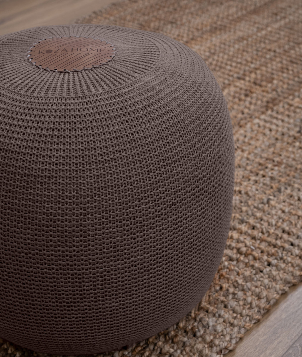 Fluffy Örgü Puf Kahverengi 8006 | Koza Home